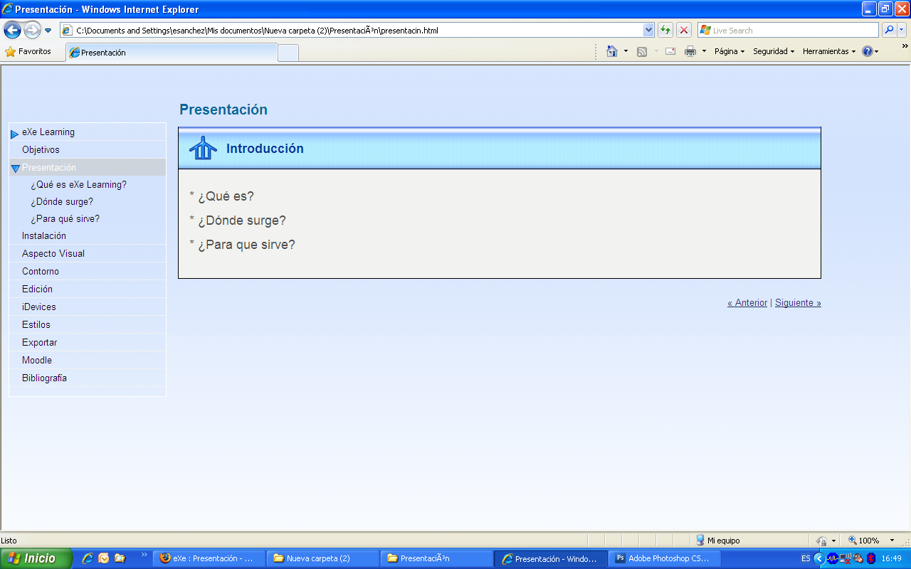 Galeria de imágenes | Tutorial manual de eXeLearning.net. El nuevo eXeLearning